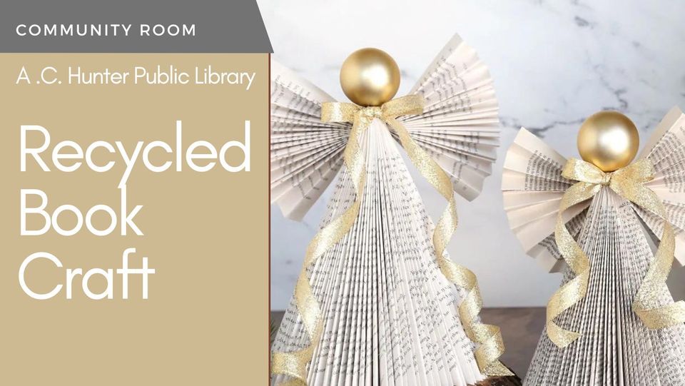 Recycled Book Craft: A Folded Book Angel, A. C. Hunter Public Library ...