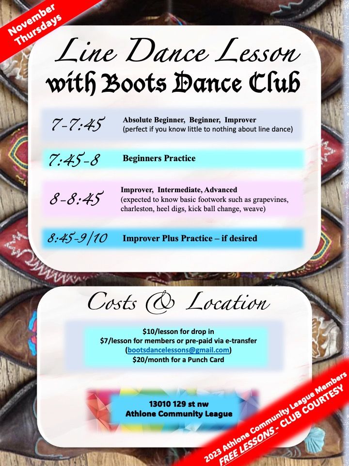 Absolute Beginner Line Dance Lesson & Practice, Athlone Community ...