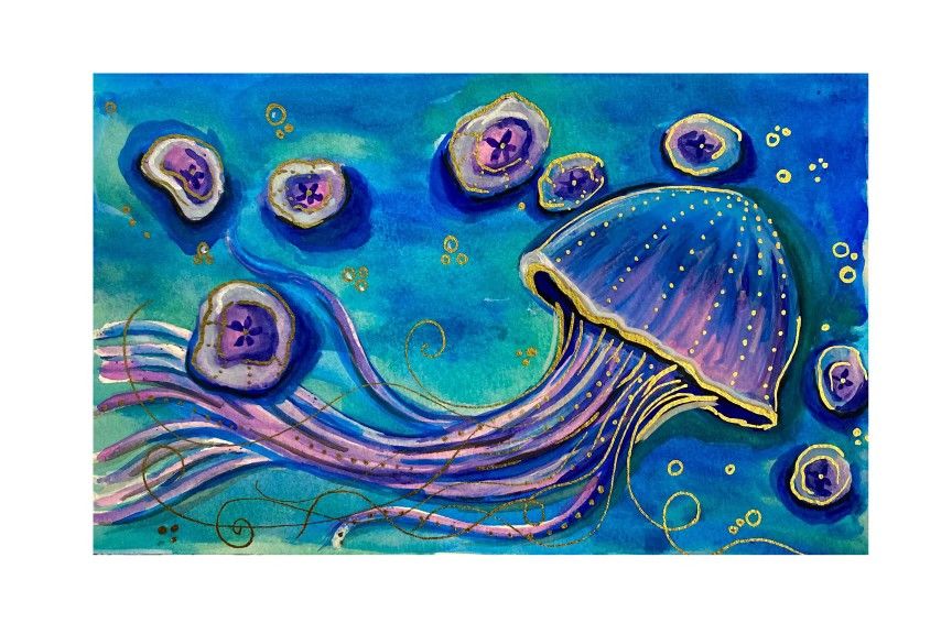 Jellyfish Watercolor Painting Class, Sacred Space Key West, 29 August ...