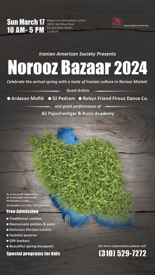 IAS Norooz Bazaar 2024 on Sunday March 17th, Ridgecrest Intermediate ...