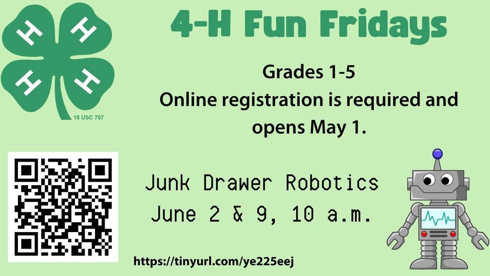 4-H Fun Fridays: June Drawer Robotics, Emporia Public Library, June 9 ...