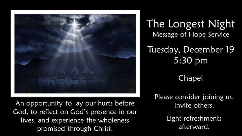 The Longest Night Message of Hope Service, First United Methodist ...