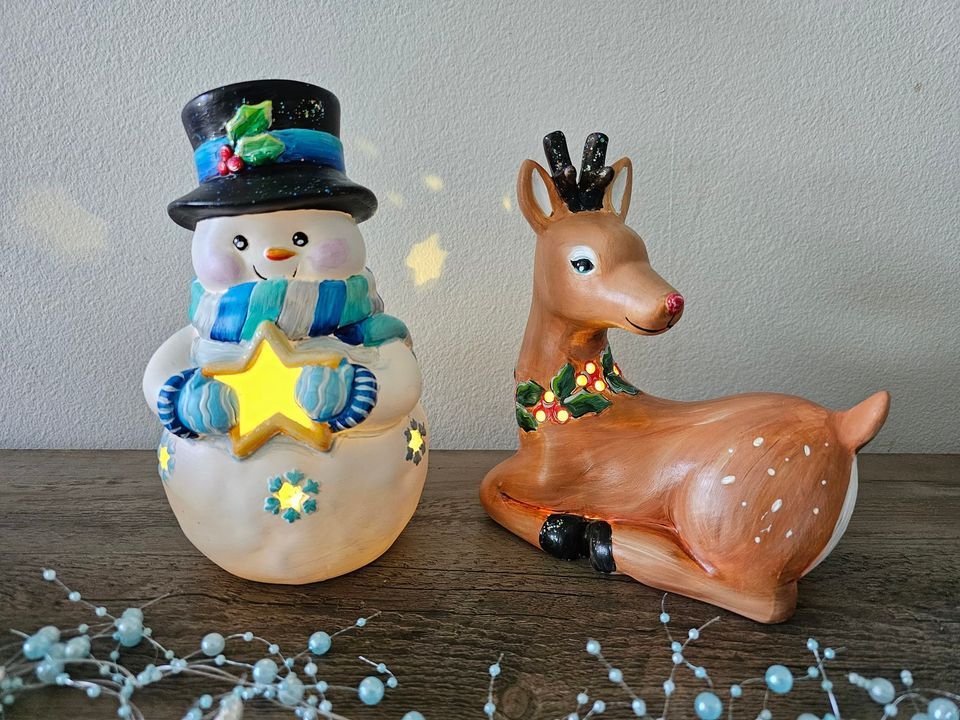 Snowman/ Reindeer Light Up Ceramics Paint Night , Nicoletta’s Pizzeria ...