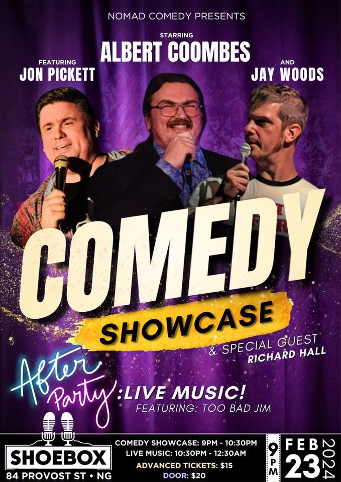 Shoebox Comedy Showcase + After Party: Starring Albert Coombes, 84 ...