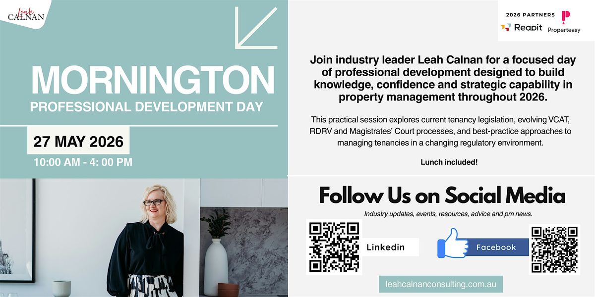 MORNINGTON - Professional Development Training Day for Property ...