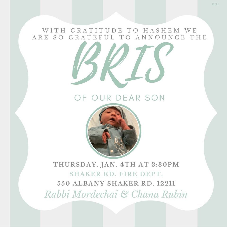 Bris and Naming Ceremony of our Baby Boy, 550 Albany Shaker Rd, Albany ...