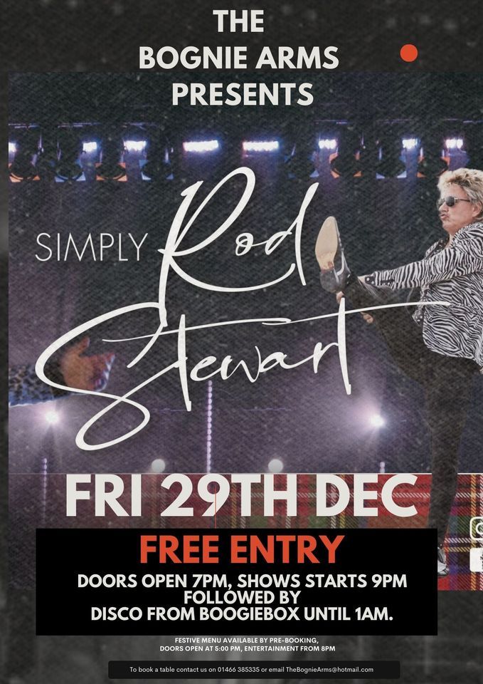 Simply Rod Stewart, The Bognie Arms, Huntly, December 29 2023 ...