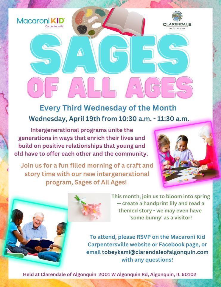Sages of All Ages, Clarendale of Algonquin, 19 April 2023 | AllEvents