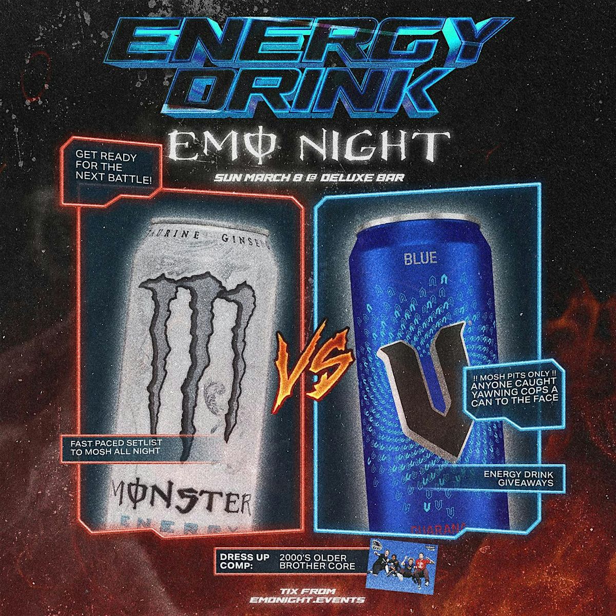 ENERGY DRINK EMO NIGHT - PUBLIC HOLIDAY EVE MELBOURNE, Deluxe Bar ...