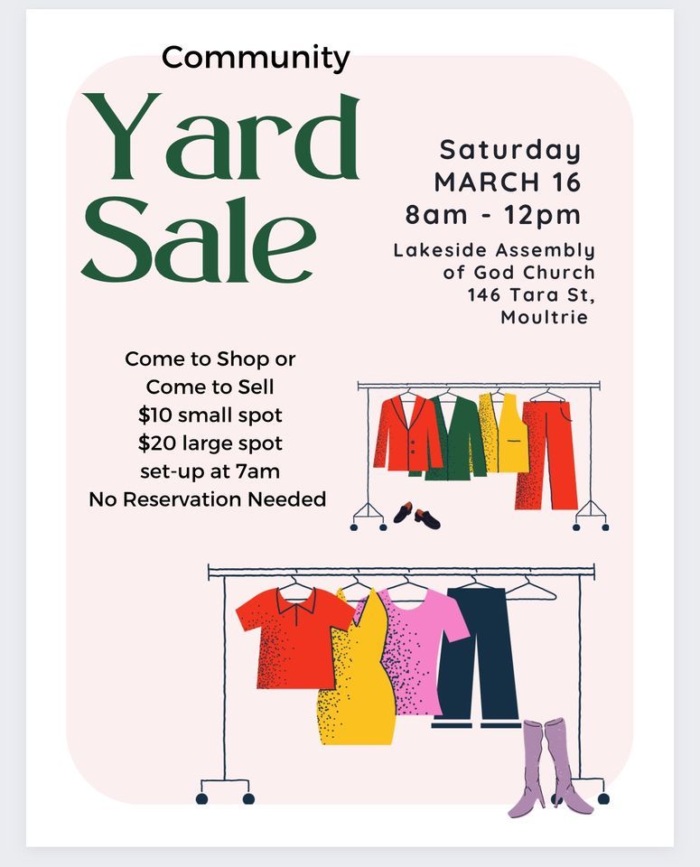 RE-SCHEDULED, Community Yard Sale, 146 Tara St, Moultrie, GA, 16 March ...
