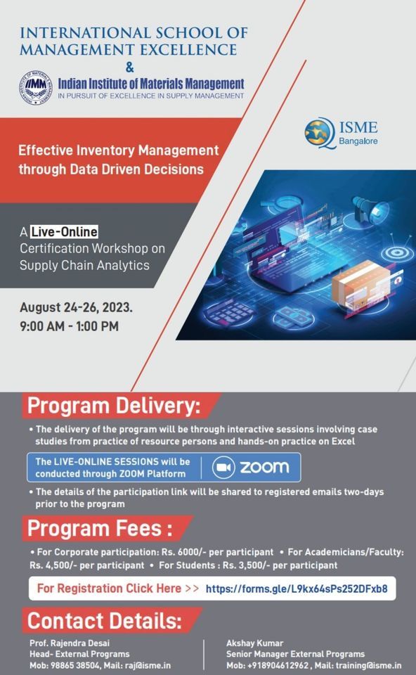 Effective Inventory Management through Data Driven Decisions, ISME ...