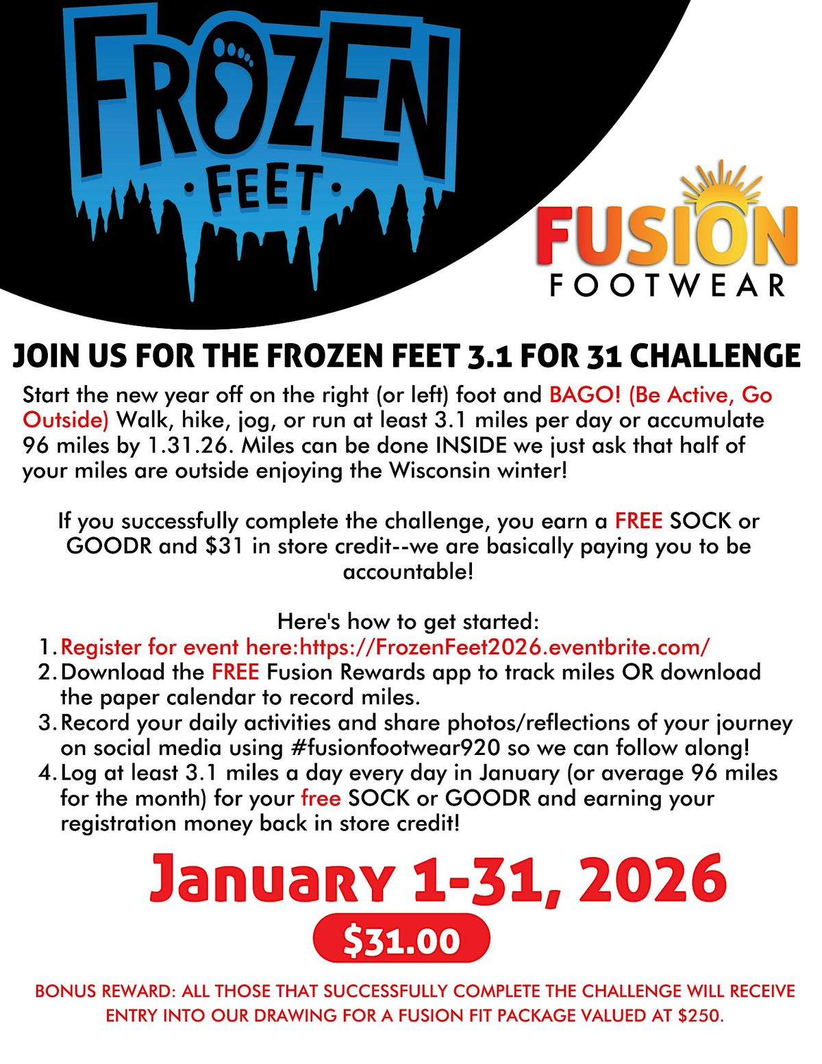 Frozen Feet 3.1 for 31 Challenge 2026, 1 January to 31 January | AllEvents
