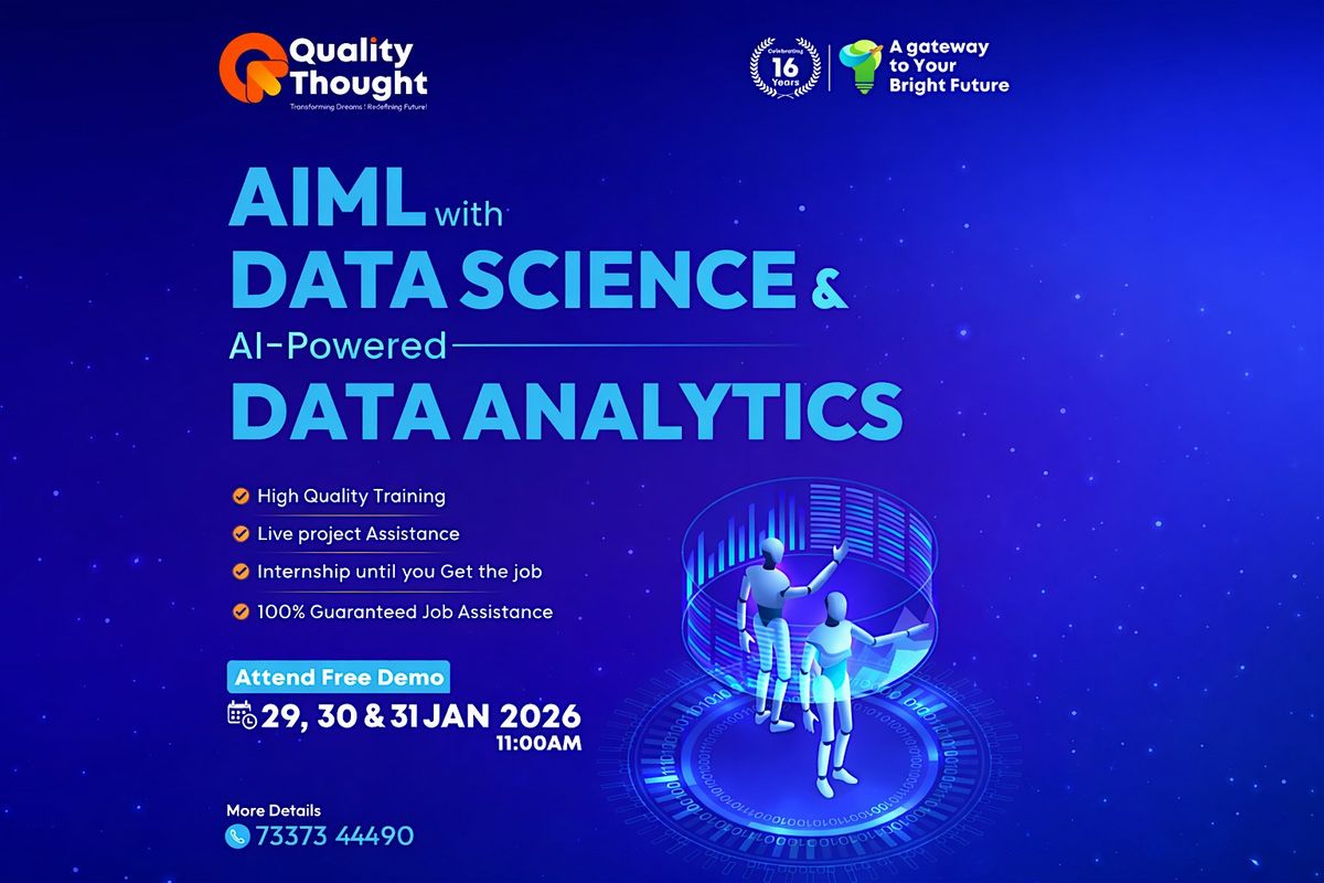 Data Analytics Course FREE DEMO, Quality Thought, Hyderabad, 11 March ...
