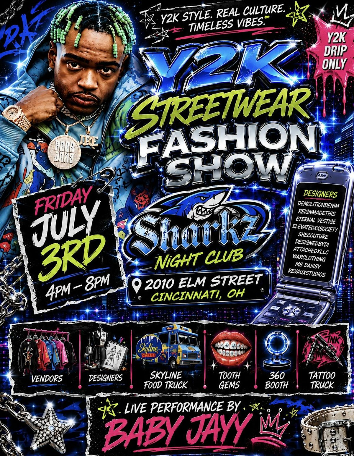 Y2K streetwear fashion show, Sharkz, Cincinnati, 3 July to 4 July ...