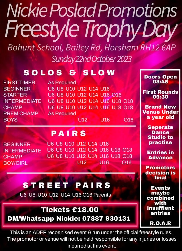 Freestyle Trophy Day, Horsham, West Sussex, 22 October 2023 | AllEvents