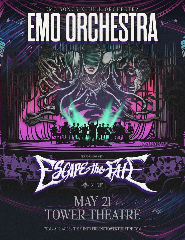 EMO ORCHESTRA feat. ESCAPE THE FATE, Tower Theatre, Fresno, 21 May 2024 ...