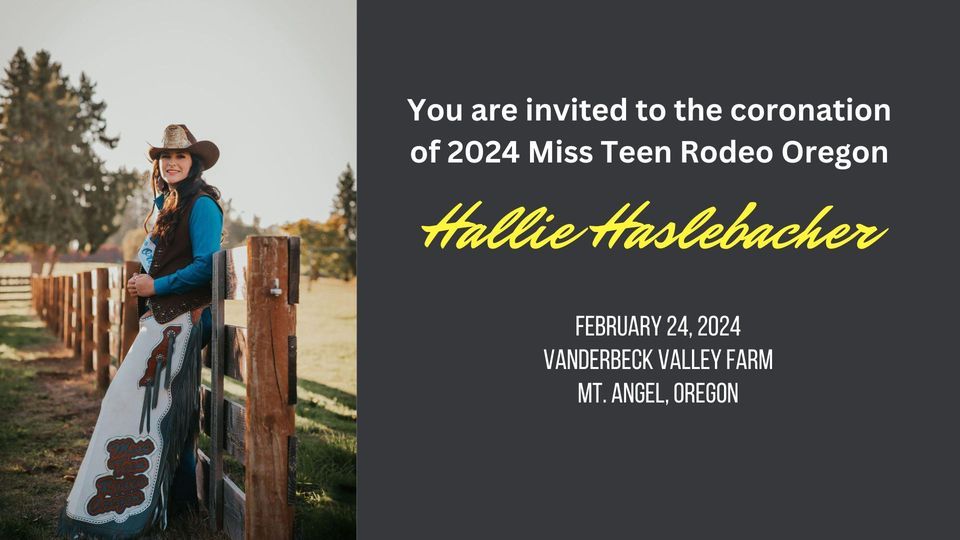 Coronation of 2024 Miss Teen Rodeo Oregon Hallie Haslebacher ...