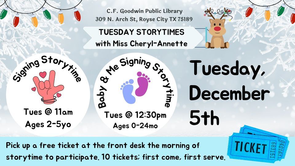 Signing Storytime: Christmas Party!, C. F. Goodwin Public Library ...