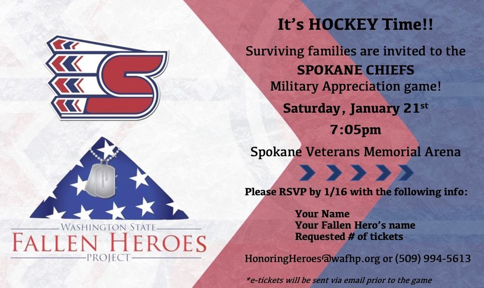 Spokane CHIEFS Hockey! (Surviving Families), Spokane Arena, 21 January ...