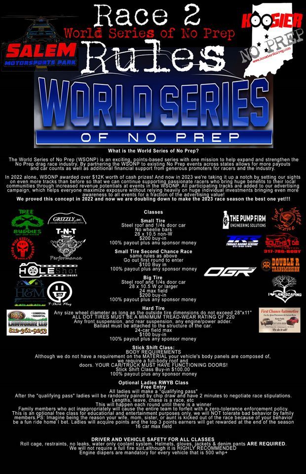 Hoosier No Prep Race 2...World Series of No Prep, Salem Motorsports ...