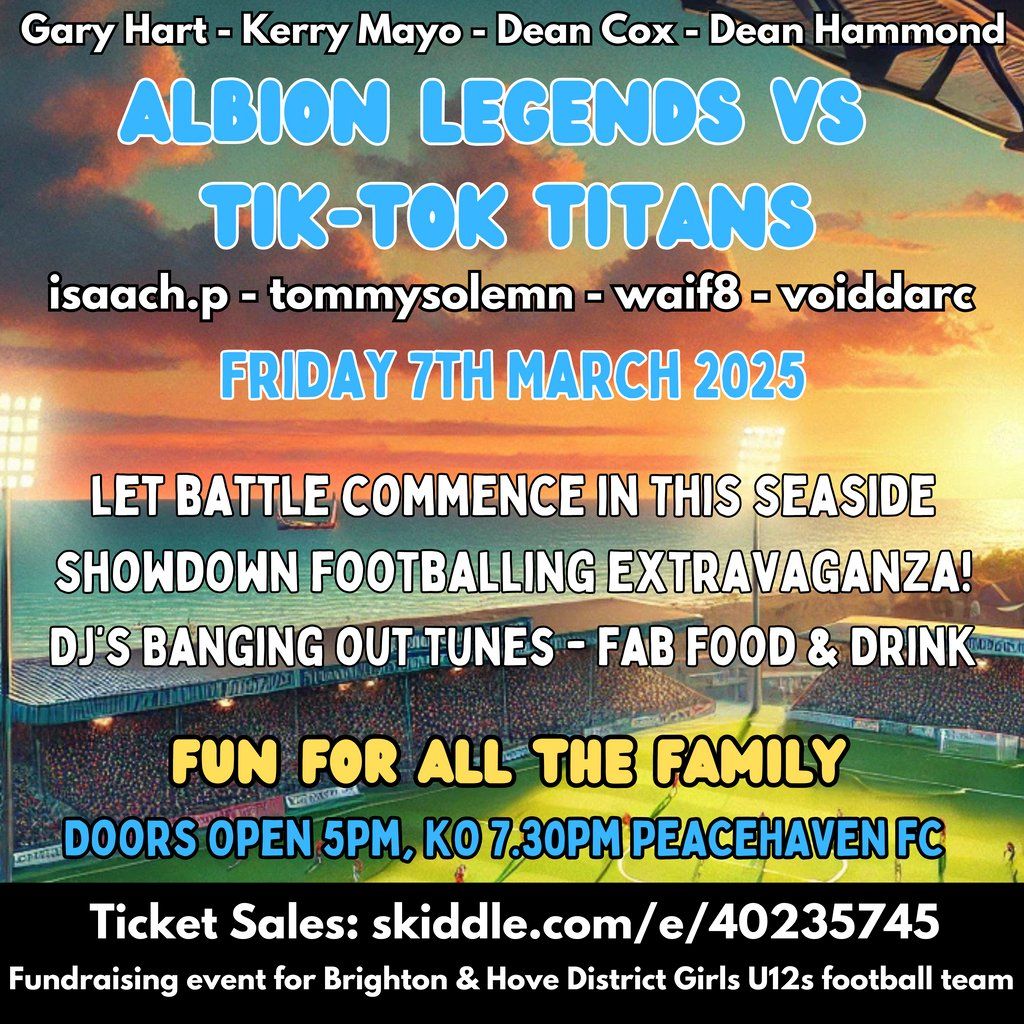 Seaside Football Showdown: Albion All-Stars vs TikTok Titans ...