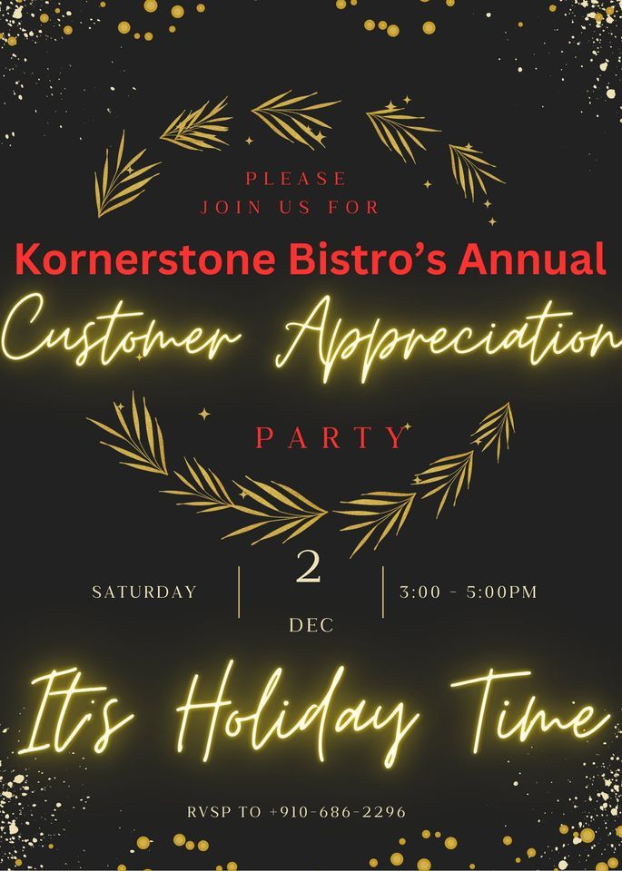 Customer Appreciation Party , Kornerstone Bistro, Skippers Corner, 2 ...