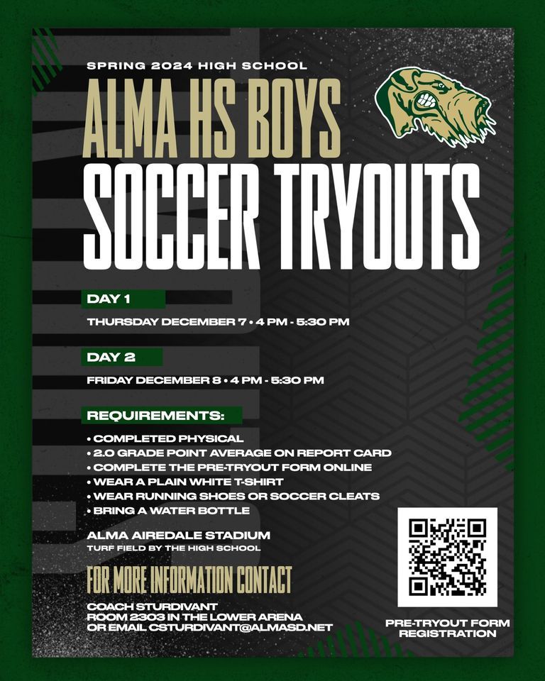 HS Boys Soccer Tryouts, Airedale Stadium, Alma, 7 December 2023 ...