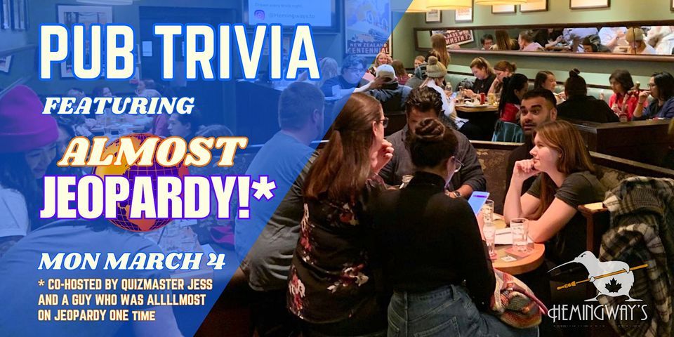 Pub Trivia - Featuring Almost Jeopardy!, 142 Cumberland Street,Toronto ...