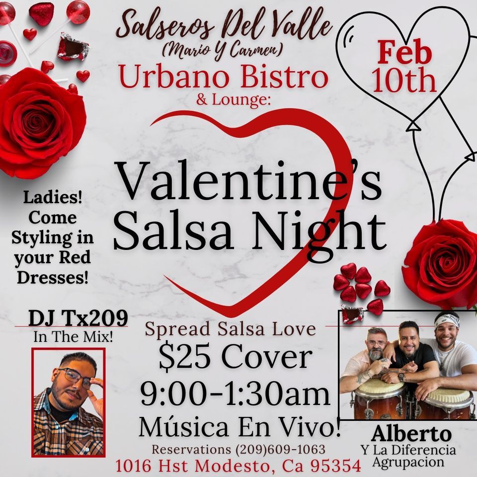Valentine Salsa Night!, Urbano California Bistro, Modesto, February 10 ...