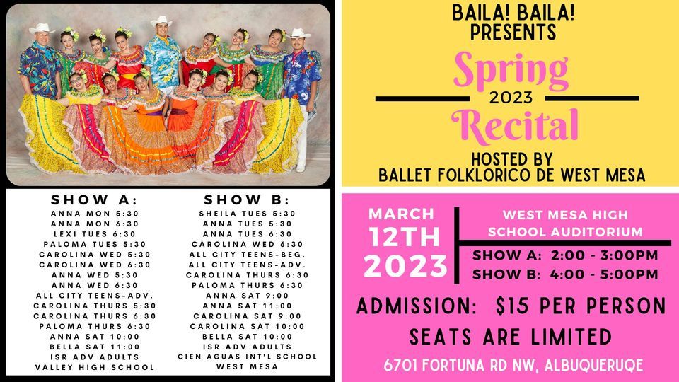 Spring Recital 2023 - Show A & B, West Mesa High School, Albuquerque ...