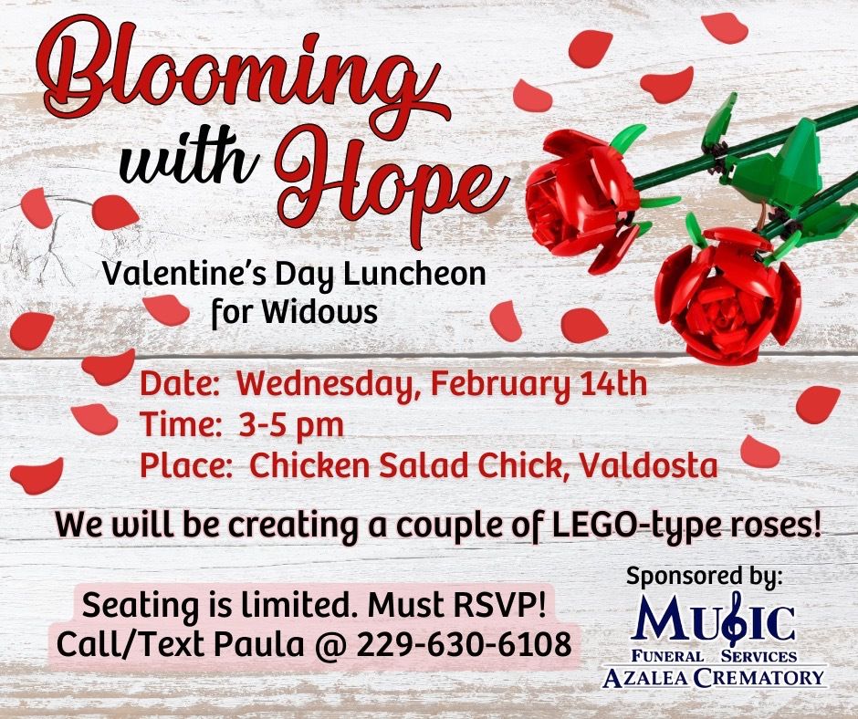 Blooming With Hope: A Valentines Day Luncheon for Widows, 3219 B, N Oak ...