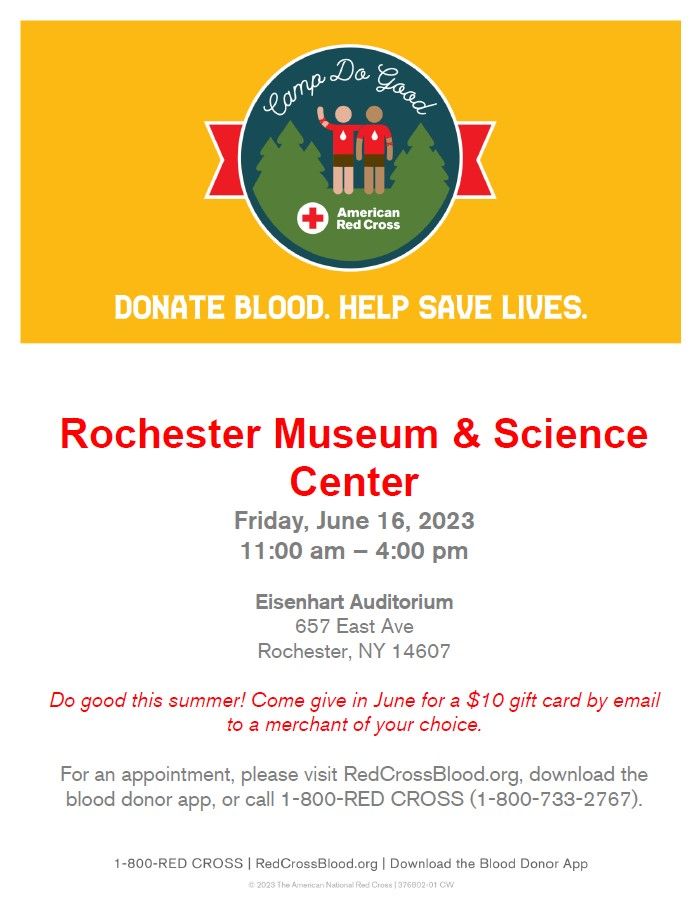 Rochester Museum & Science Center Blood Drive, Rochester Museum and ...