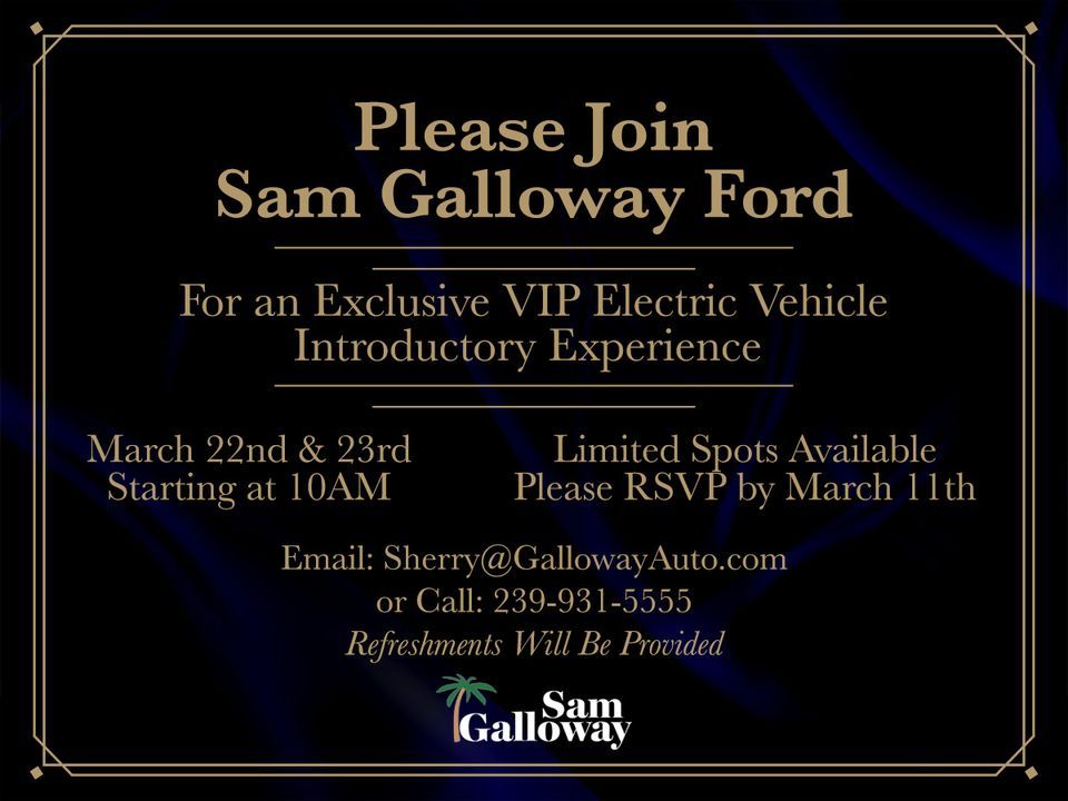 Exclusive VIP Electric Vehicle Introductory Experience, Sam Galloway ...