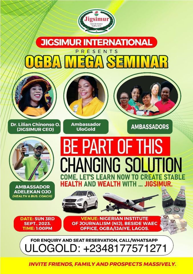 OGBA MEGA SEMINAR, Ogba Lagos Nigeria, September 3 2023 | AllEvents.in