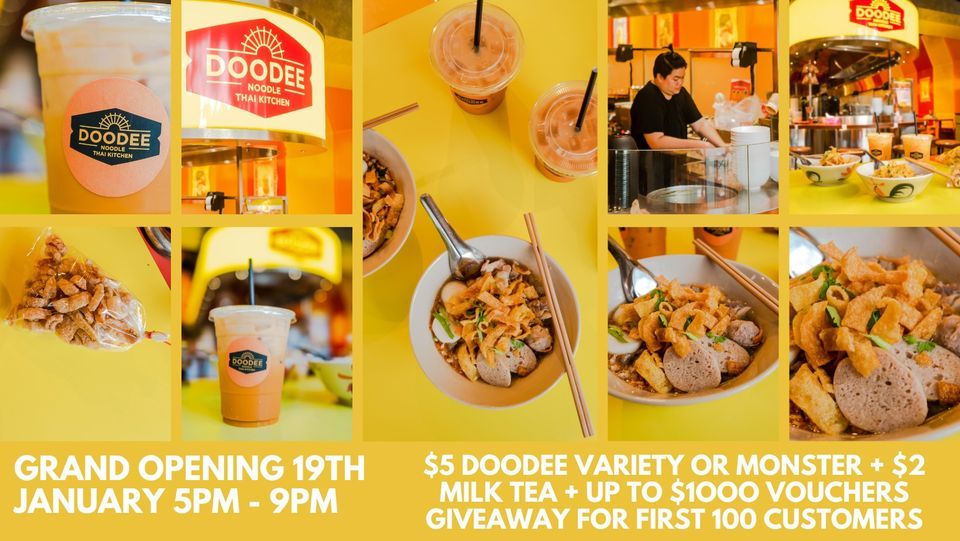 Grand Opening $5 Doodee Bowls + $2 Thai Milk Tea & $1000 of prizes for first 100 customers ...