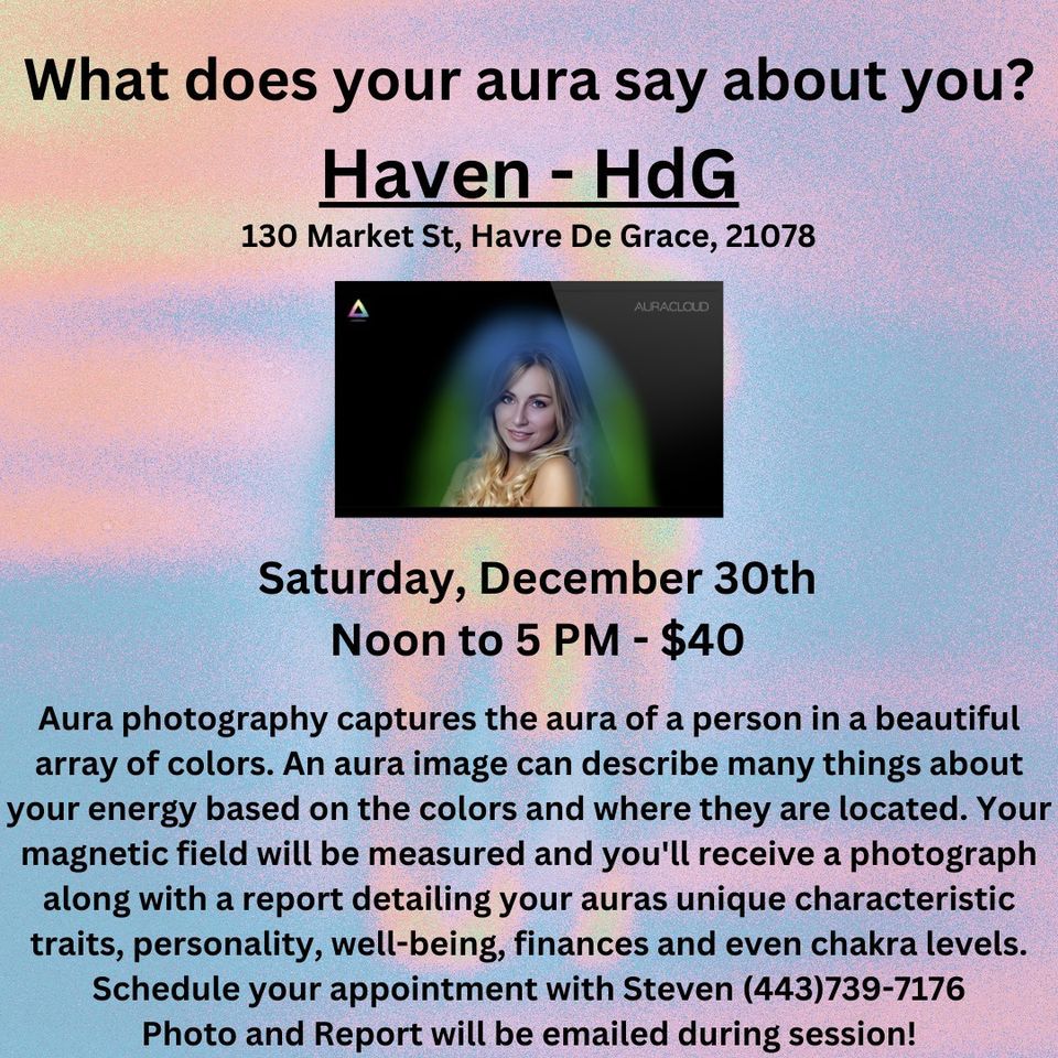 Aura Photography, HAVEN HdG, Havre De Grace, 30 December 2023 | AllEvents.in