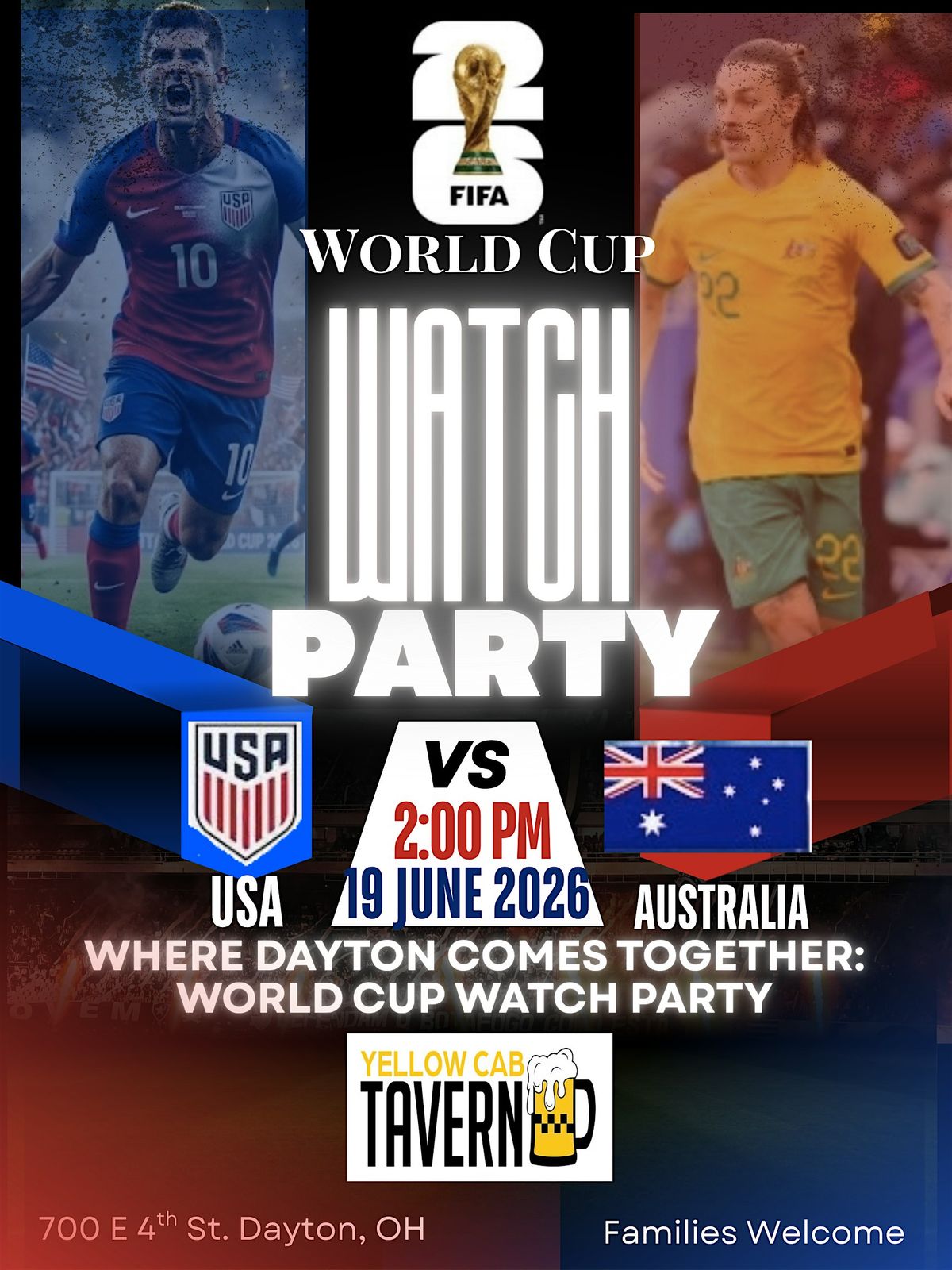 Dayton’s 2026 FIFA World Cup Watch Party, Yellow Cab Tavern, Dayton, 19 ...