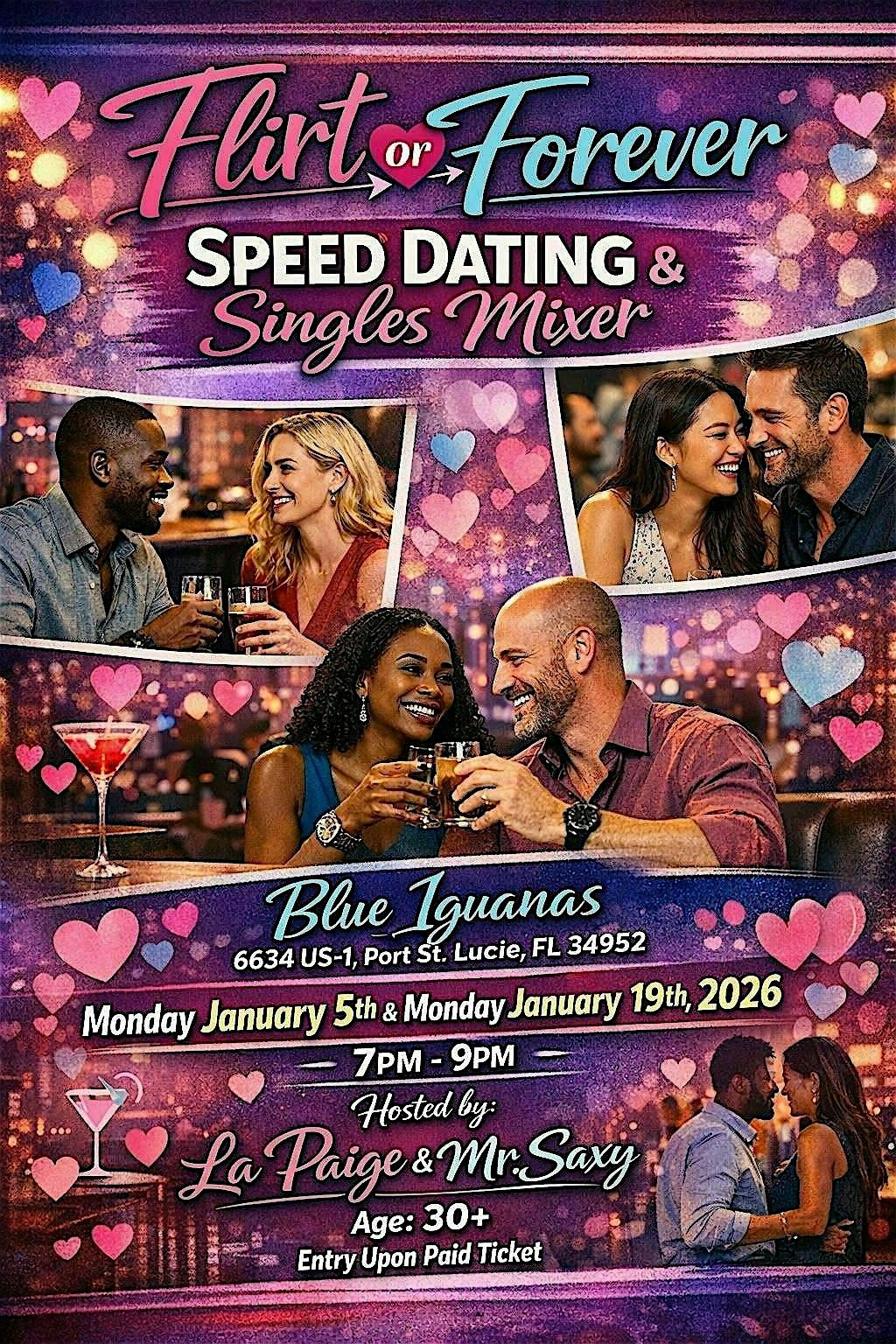 Flirt or Forever Speed Dating & Singles Mixer, Blue Iguana Sports Grill ...
