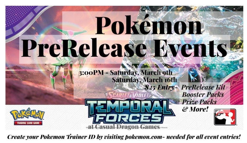 Pokemon TCG Temporal Forces Pre-Release, Casual Dragon Games, Lockport ...