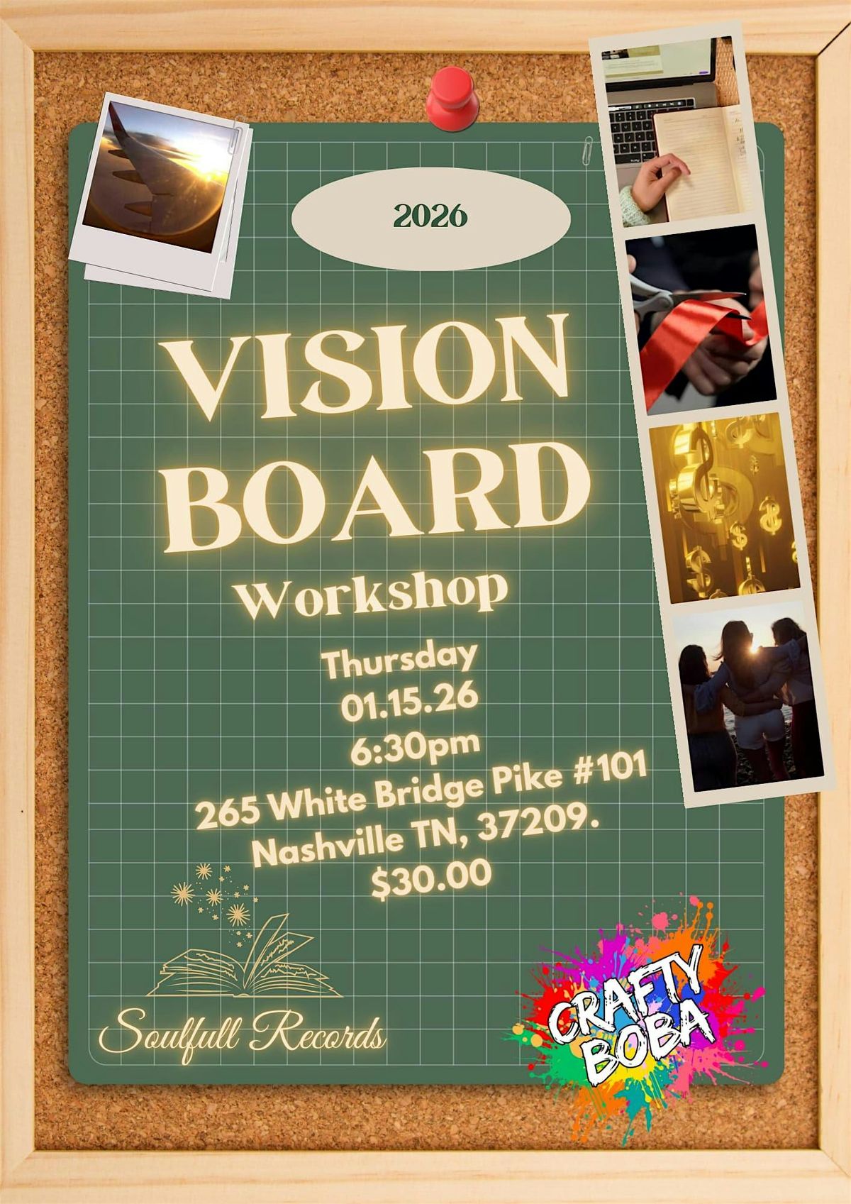 2026 Vision Board Workshop!, CRAFTY BOBA, Nashville, 15 January 2026 ...