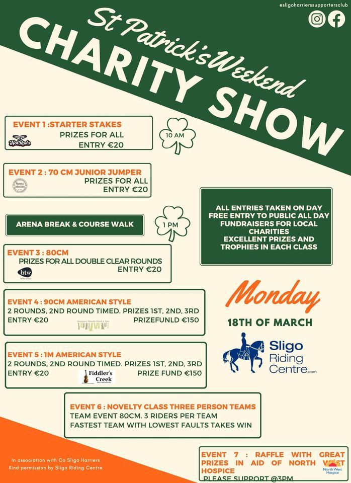 St Paddys Weekend Charity Show, Sligo Riding Centre, 18 March to 19 ...