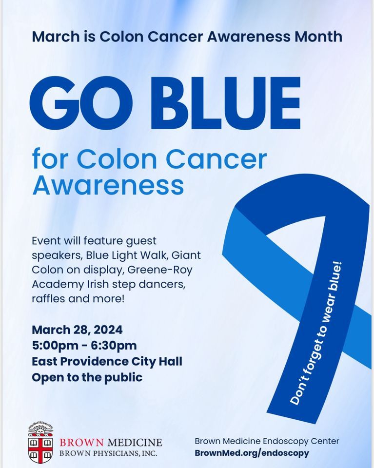 Go Blue for colon cancer awareness , 145 Taunton Ave., East Providence ...