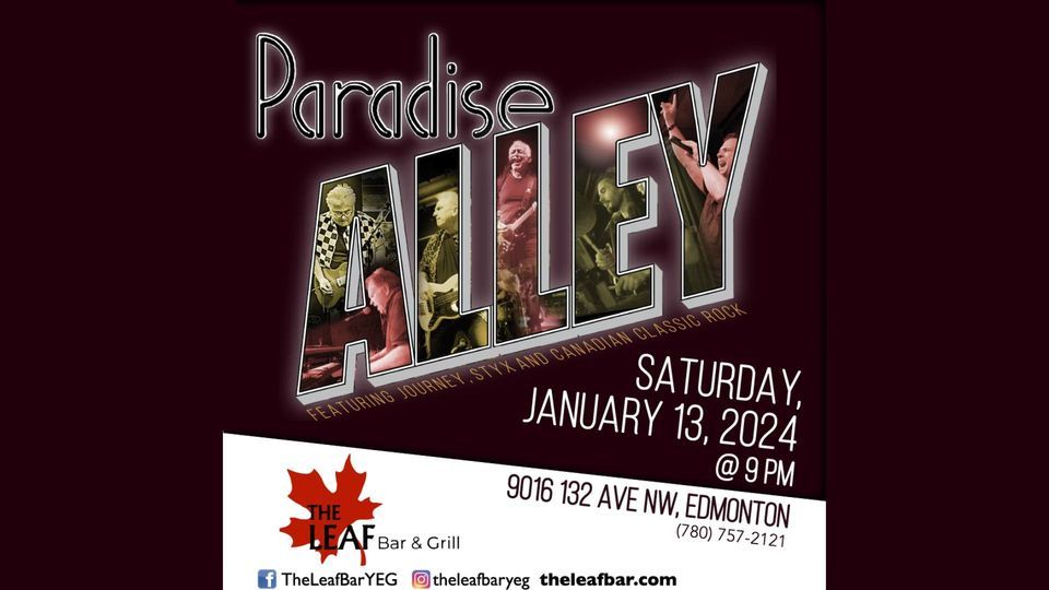 Paradise Alley, The Leaf Bar & Grill, Edmonton, 13 January 2024 ...