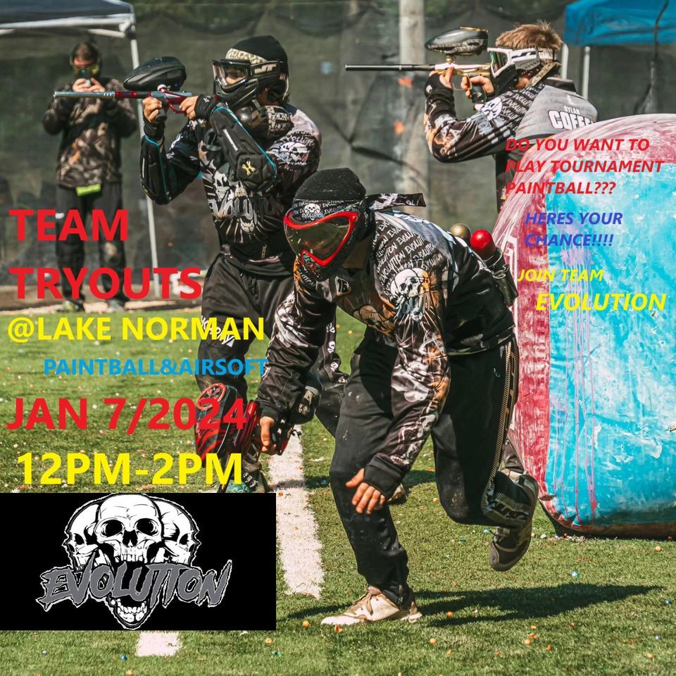 EVOLUTION TEAM TRYOUTS , Lake Norman Paintball & Airsoft, Iron Station, January 7 2024 ...
