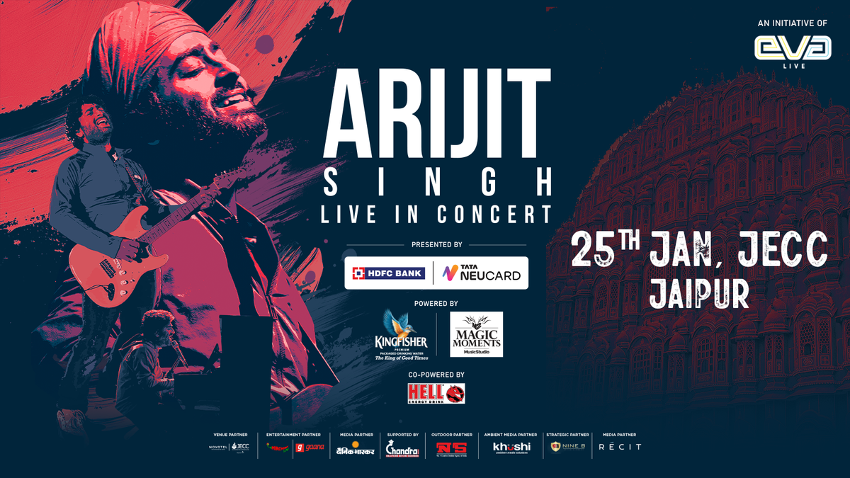 Arijit Singh Live In Concert - Jaipur 2025, JECC, Jaipur, 25 January ...