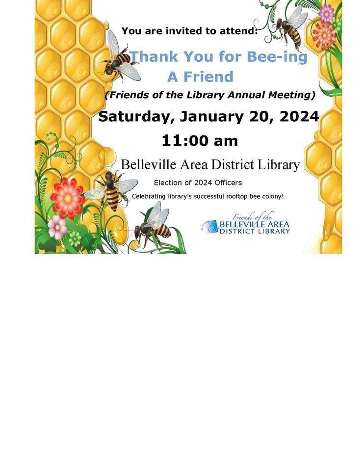 Friends of the Library Annual Meeting, Belleville Area District Library ...