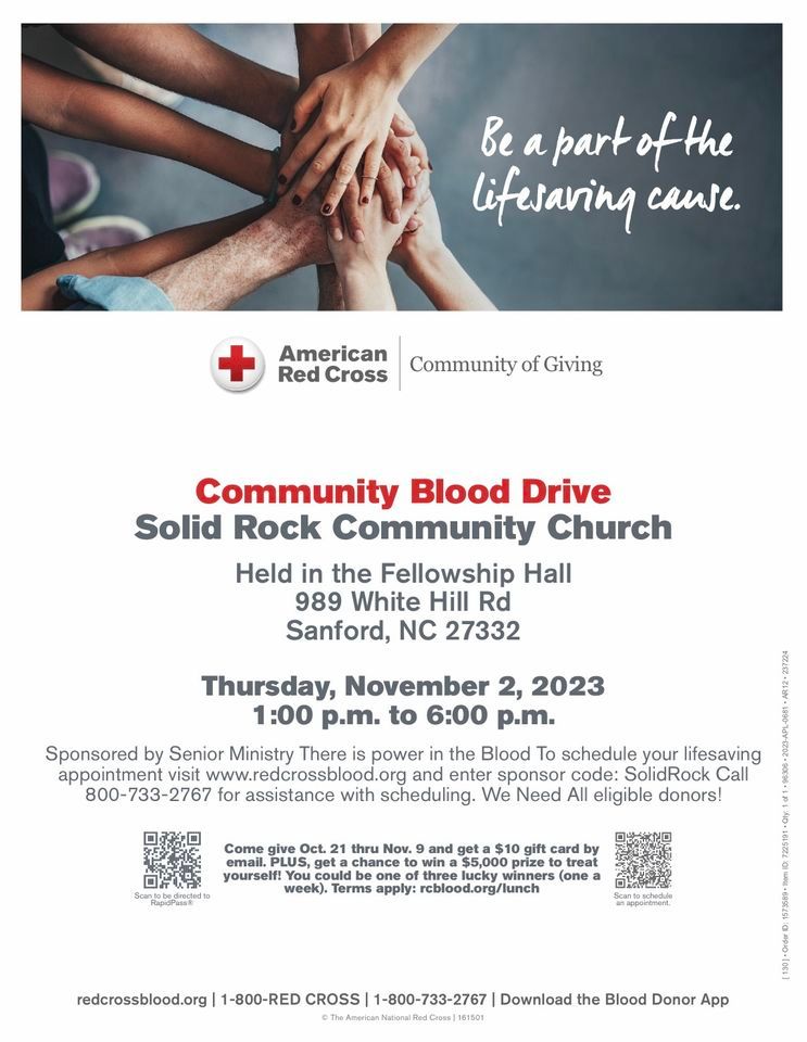 Solid Rock Blood Drive , Solid Rock Community Church, Sanford, 2 ...