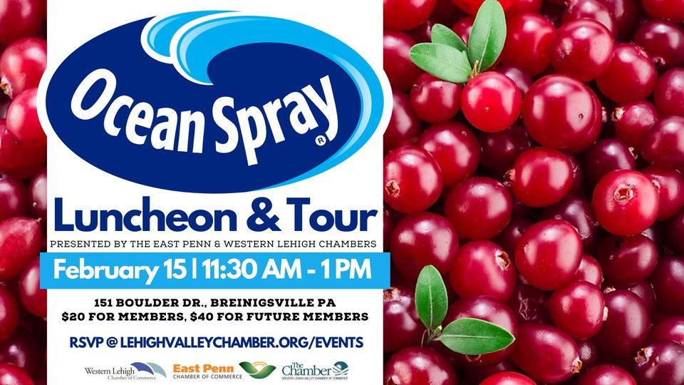 ** SOLD OUT ** Ocean Spray Luncheon Tour (East Penn & Western Lehigh ...