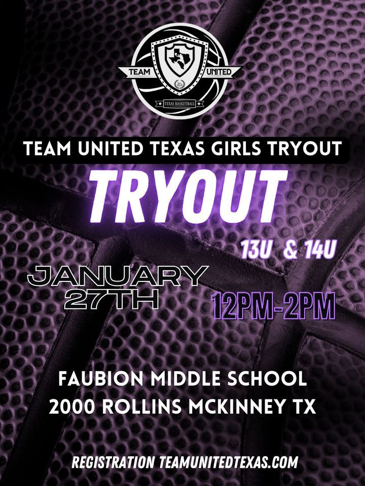 Team United Texas girls tryout 13u & 14u, Faubion Middle School ...
