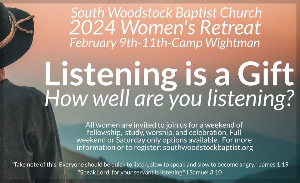 SWBC 2024 Womens Retreat, Camp Wightman 207 Coal Pit Hill Rd, Griswold ...